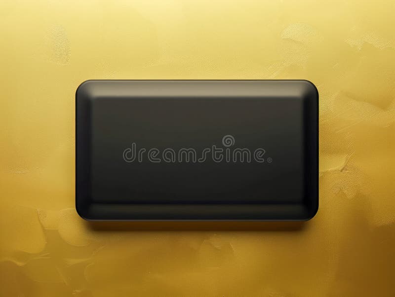 Sleek Minimalist Black Rectangular Object Against a Luxurious Gold ...