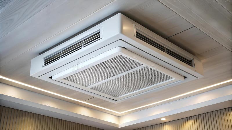 Sleek Minimalist Ceiling AC with Integrated LED Panel AI Generated ...