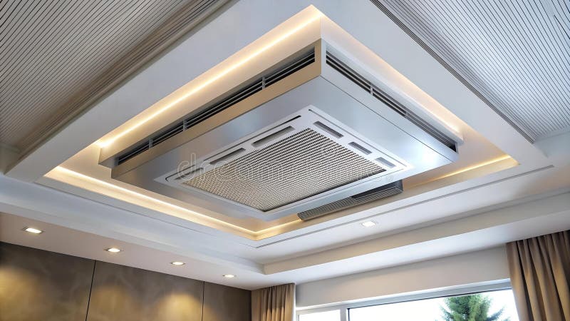 Sleek Minimalist Ceiling Air Conditioner with Integrated LED Panel ...