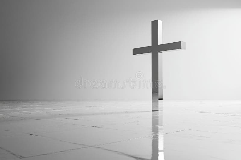 A Sleek, Minimalist Cross Made from Polished Metal. Standing Tall in ...