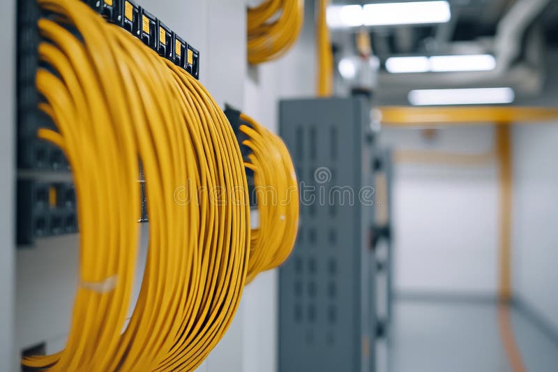 Sleek Minimalist Data Center Interior Featuring Cable Management and ...