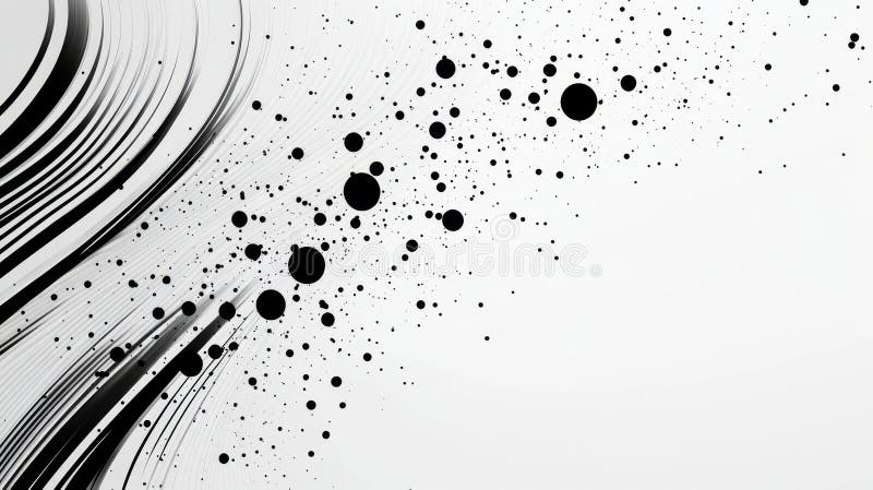 Sleek Minimalist Digital Canvas with Abstract Black Patterns Stock ...