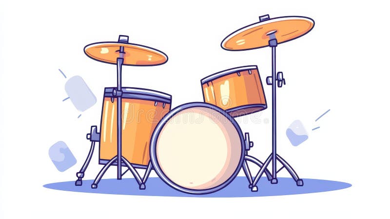 A Sleek, Minimalist Drum Set Illustration Featuring Basic Shapes and ...