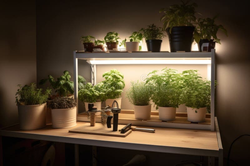 A Sleek and Minimalist Home-grow Setup with an Led Grow Light and Pots ...