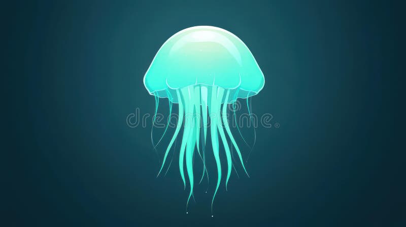 A Sleek, Minimalist Jellyfish Design, Featuring Clean Lines and Simple ...