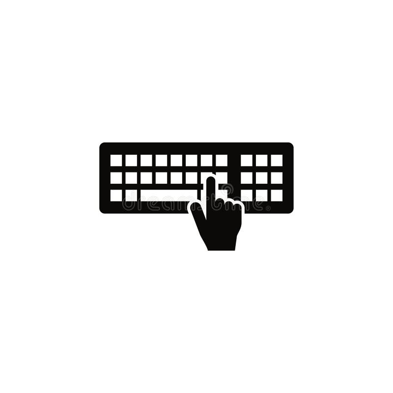 Sleek Minimalist Keyboard and Hand Vector Icon Stock Vector ...