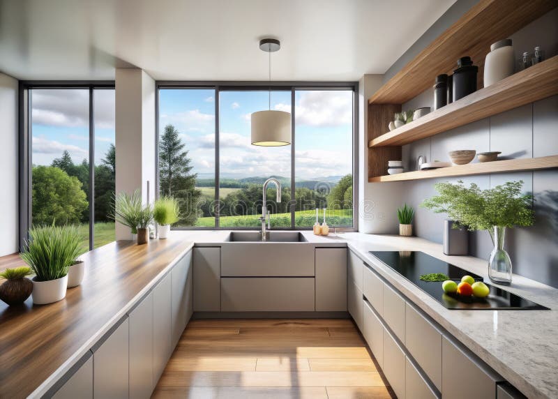 Sleek Minimalist Kitchen Design Stunning TiltShift Perspective Captures ...