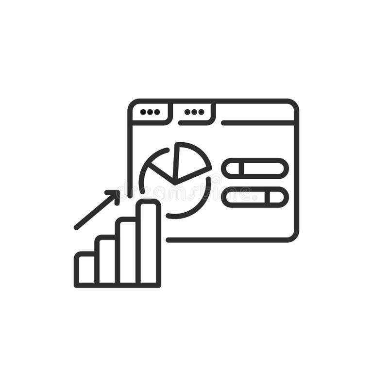 This Represents a Web Icon for Data Analysis, Designed in a Sleek Line ...