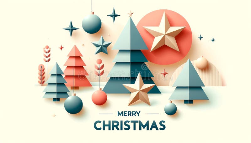 Sleek Minimalist Merry Christmas Background Stock Illustration ...
