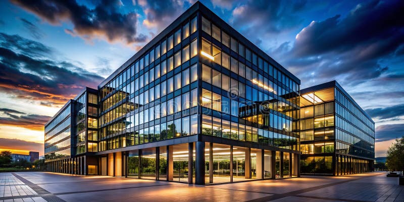 Sleek Minimalist Office Building Exploring Architectural Elegance in a ...