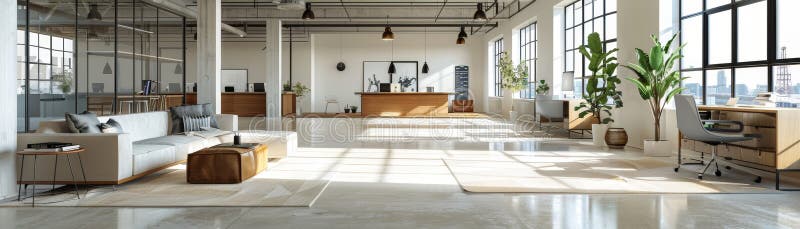 Sleek Minimalist Office Design with Clean Lines and Open Concept ...