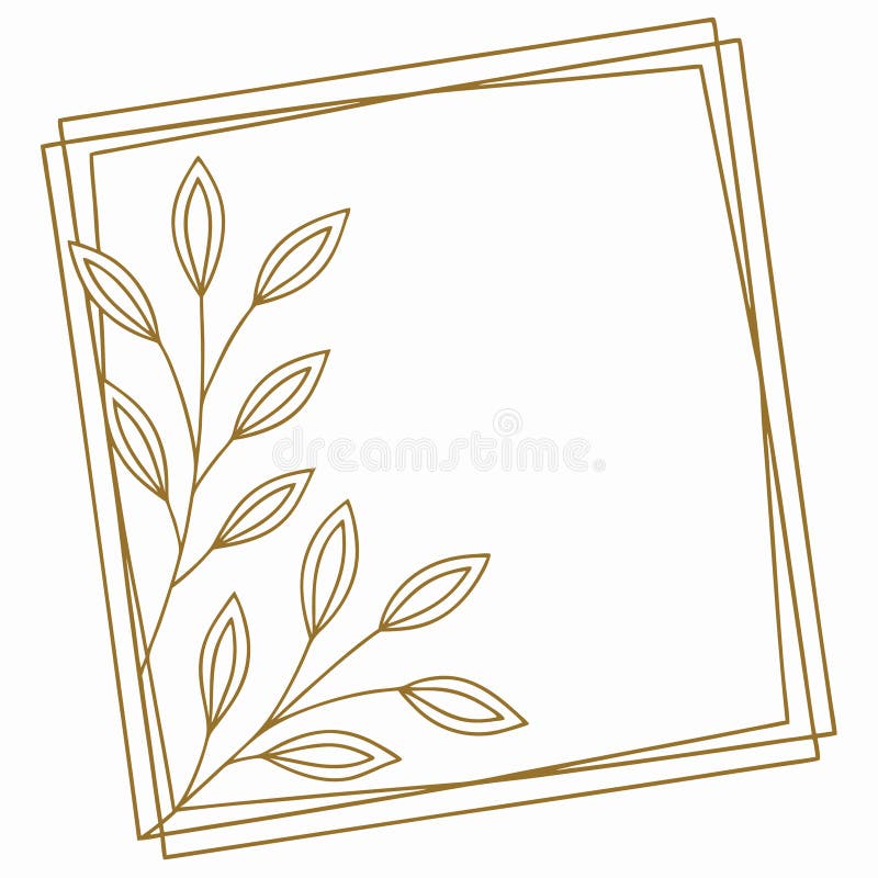 Minimalist Rectangular Frame with Thin Golden Lines Stock Vector ...