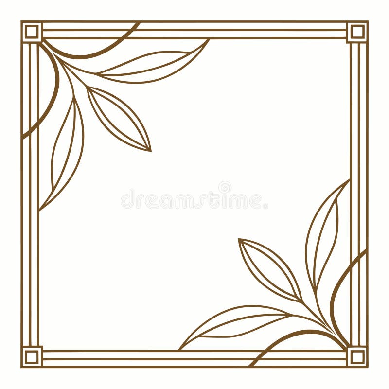 Minimalist Rectangular Frame with Thin Golden Lines Stock Vector ...