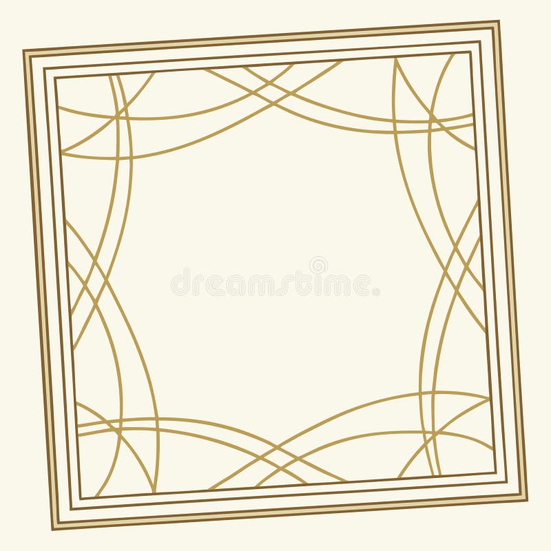 Minimalist Rectangular Frame with Thin Golden Lines Stock Vector ...