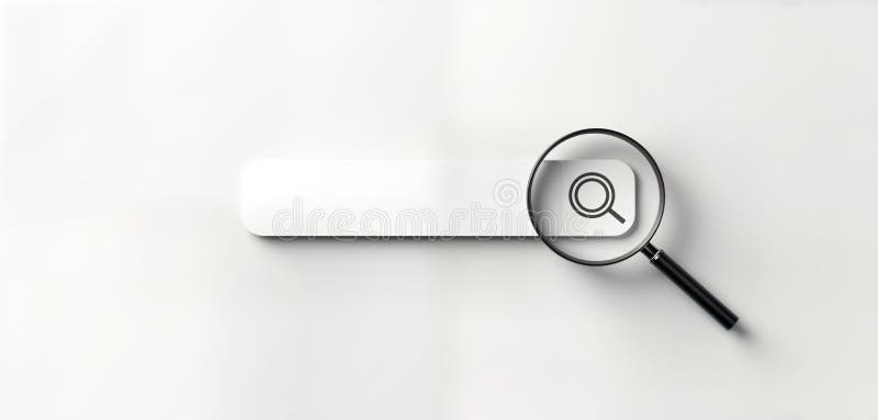 Sleek Minimalist Search Bar Icon Magnified by Magnifying Glass. Modern ...
