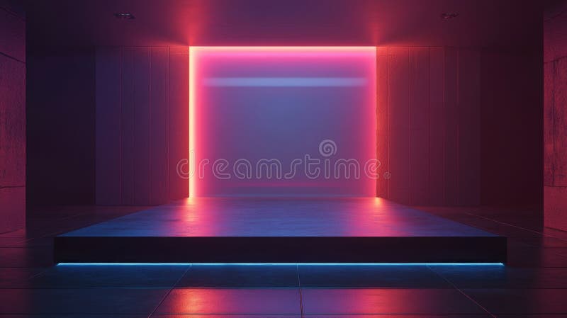 Sleek Minimalist Stage Design with Neon Lighting Effects Stock ...