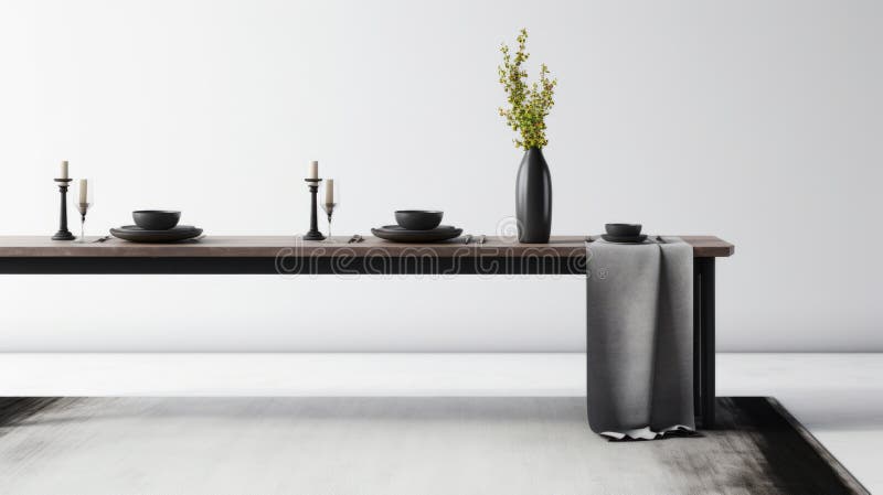 Sleek Minimalist Table Runner for Modern Indoor Settings Stock ...