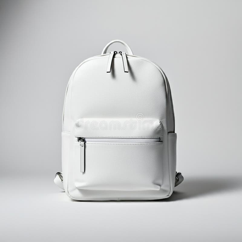 A Sleek, Minimalist White Backpack with a Smooth Texture and Subtle ...