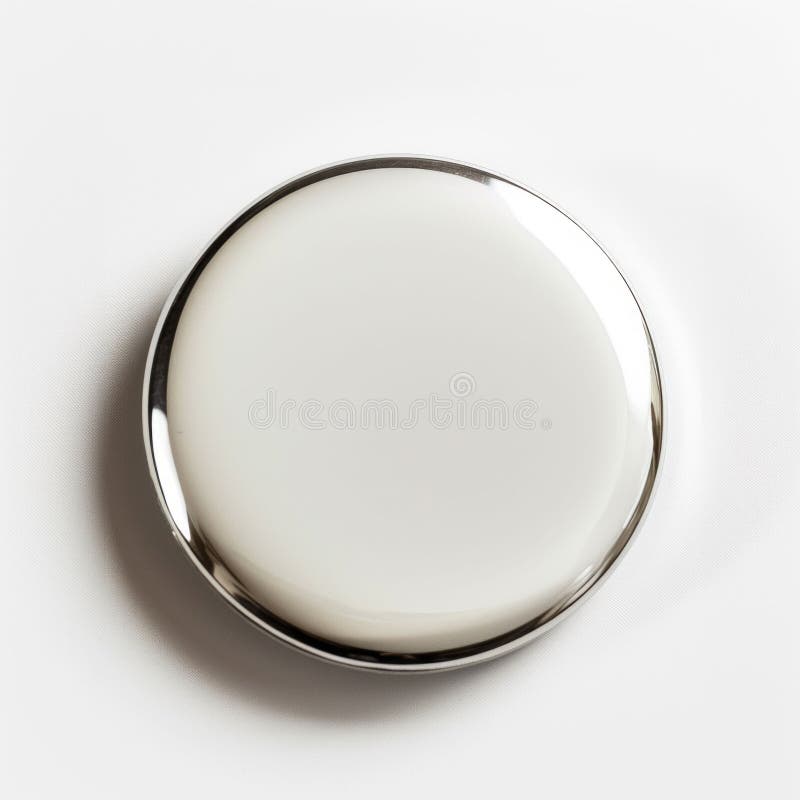 Sleek Minimalist White Button on a Reflective Surface. Generative Ai ...