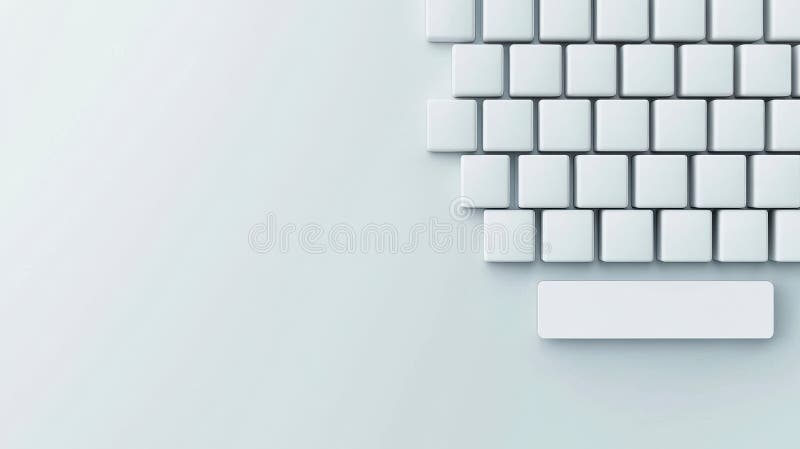 Sleek and Minimalist White Computer Keyboard on a Light Background ...