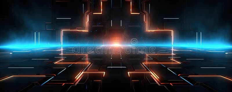 Sleek and Minimalistic Background with Glowing Lines and Futuristic UI ...