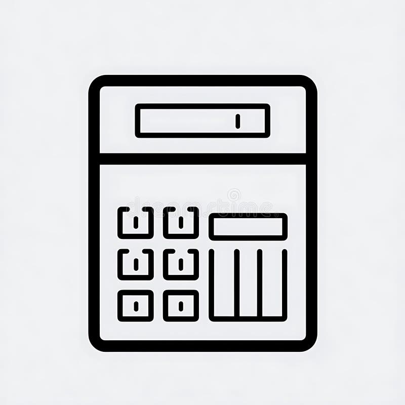 Sleek and Minimalistic Calculator Icon with Digital 0 Display Stock ...