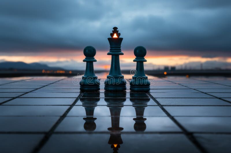Sleek and Minimalistic Chess Abstract Background in Low Lighting for a ...