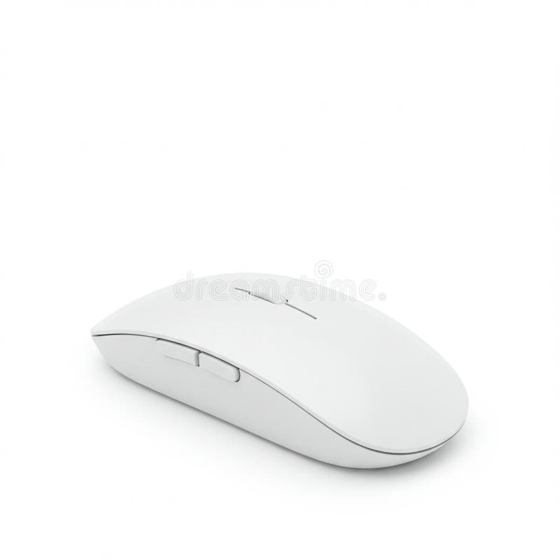 A Sleek, Minimalistic White Wireless Computer Mouse with a Smooth ...
