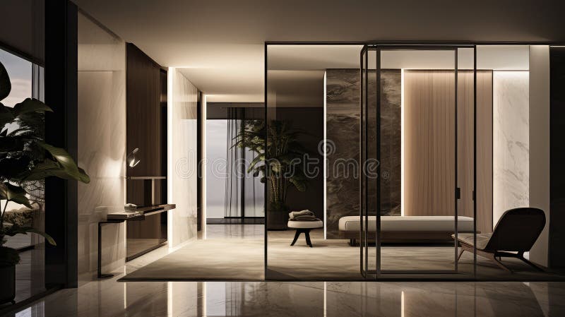 Sleek mirror door stock illustration. Illustration of generated - 369886095