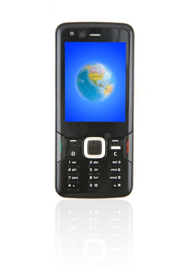 Sleek Mobile Phone stock image. Image of power, globe - 6071911