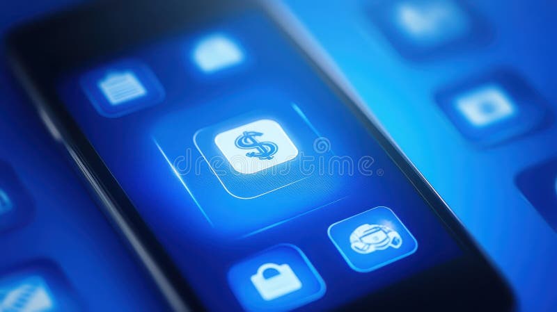Sleek Mobile Phone on Vibrant Blue Backdrop, Glimpse into Modern ...