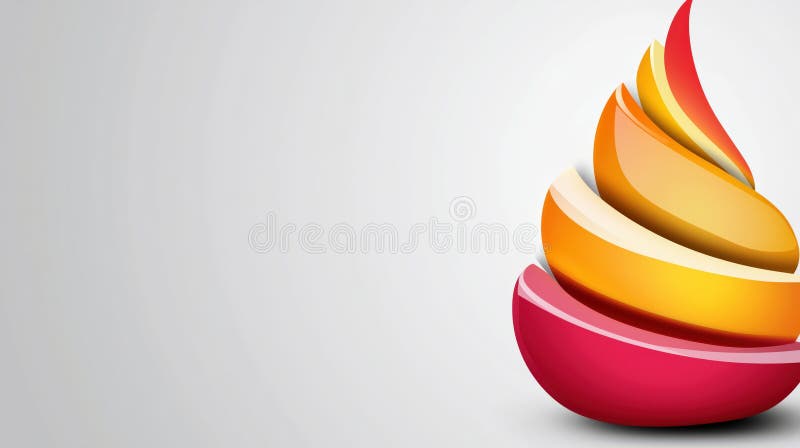 A Sleek, Modern, and Abstract 3D Fire Symbol with Three Distinct Layers ...