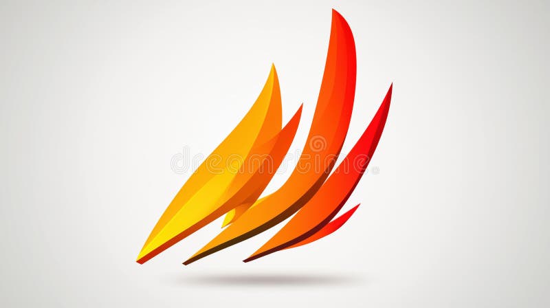 A Sleek, Modern, and Abstract 3D Fire Symbol with Three Distinct Layers ...