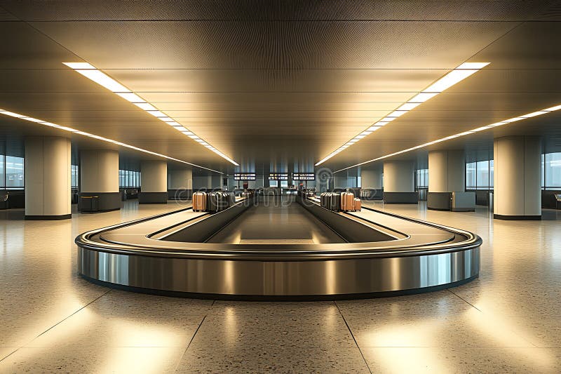 Sleek and Modern Airport Baggage Claim Area Stock Image - Image of ...