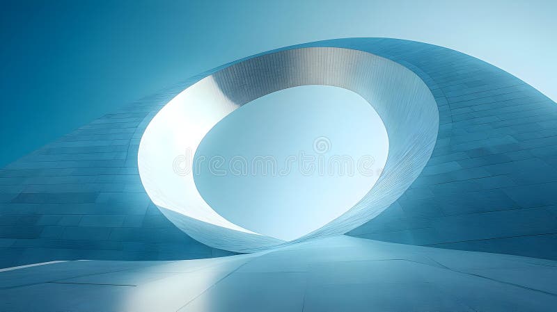 A Sleek, Modern Architectural Structure Featuring a Smooth, Circular ...