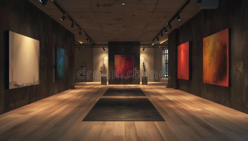 A Sleek Modern Art Gallery Featuring Digital Art and Interactive ...