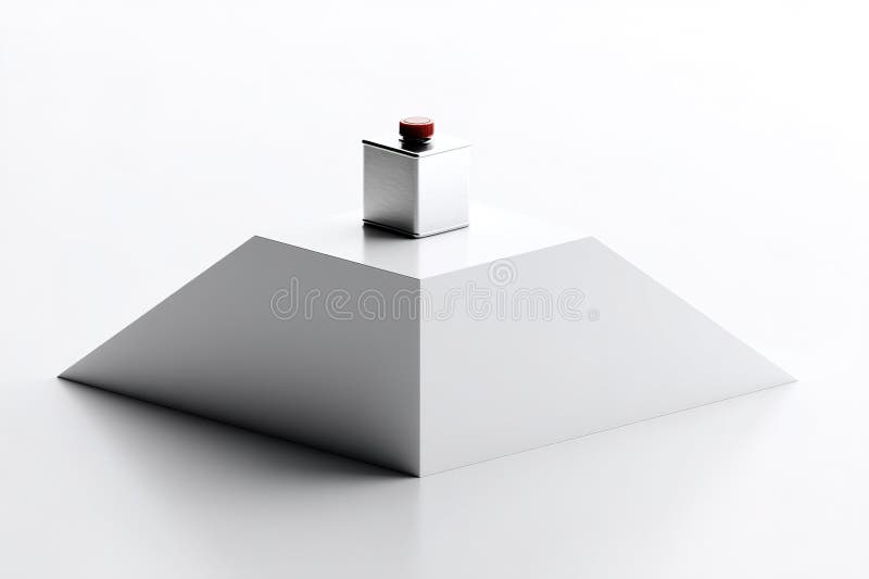 Sleek Modern Art Installation Featuring Pyramid-shaped Base and Cubical ...