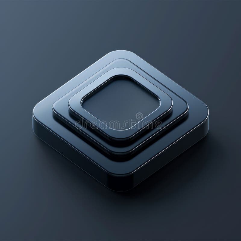 Sleek Modern Button on Dark Reflective Surface. Generative Ai Stock ...