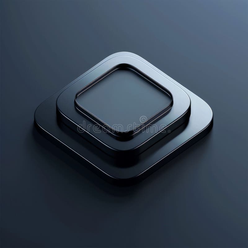 Sleek Modern Button on Dark Reflective Surface. Generative Ai Stock ...