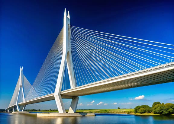 Sleek Modern CableStayed Bridge Showcases Contemporary Engineering and ...