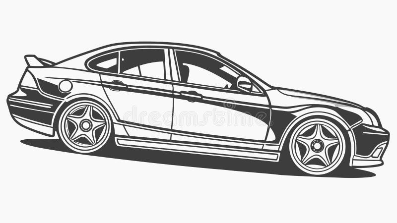 Sleek Modern Car with Dynamic Lines and Side Profile, Vector Design ...