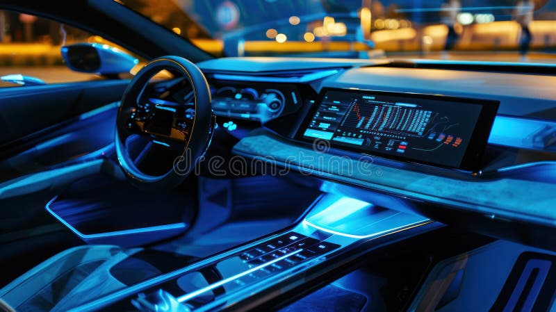 A Sleek, Modern Car with a Focus on Its High-tech Dashboard Stock ...