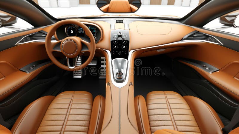 A Sleek, Modern Car with a Focus on Its High-tech Dashboard Stock ...