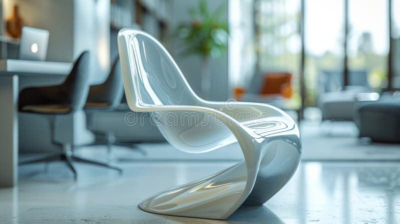 Sleek Modern Chair in a Stylish Open Office Space. Stock Image - Image ...