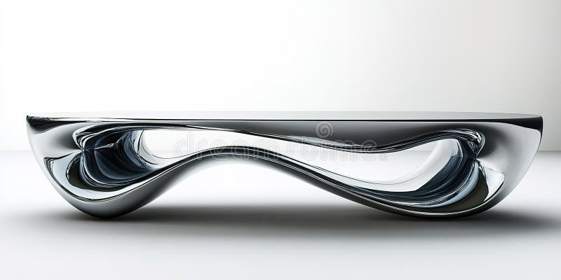 Sleek Modern Coffee Table with Flowing Design in Minimalist Interior ...