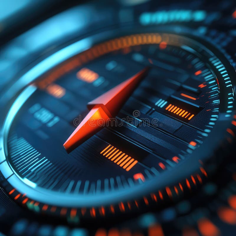 Sleek Modern Compass Design Illuminated in Blue Light - Ideal for ...