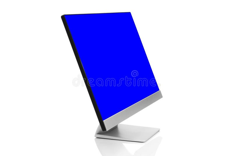 Sleek Modern Computer Display on White Background with Reflection Stock ...