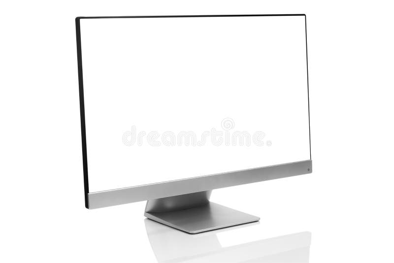 Sleek Modern Computer Display on White Background with Reflection Stock ...