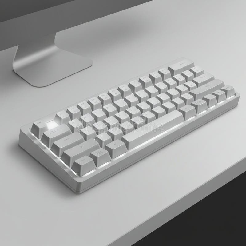 A Sleek, Modern Computer Keyboard Featuring a Compact Design with White ...