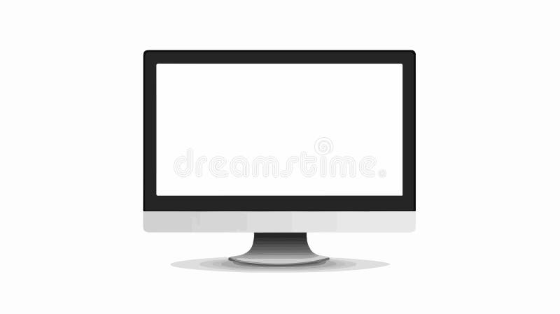 Sleek Modern Computer Monitor with Blank White Screen for Technology ...